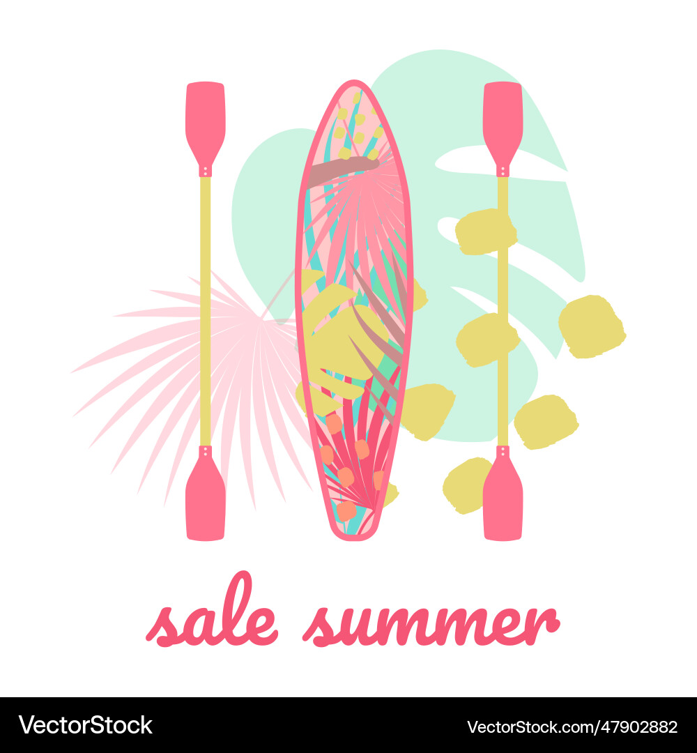 Boho summer vacation and watersport on the beach Vector Image