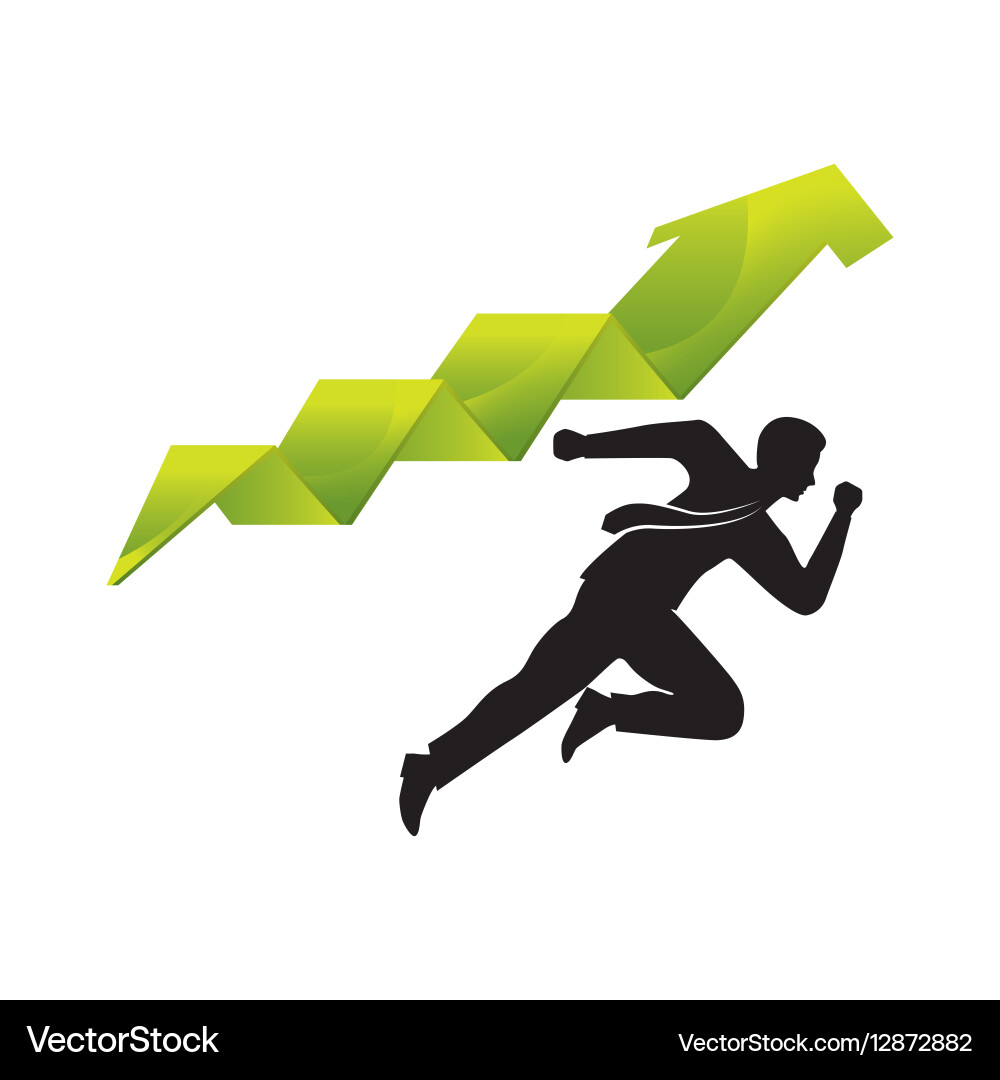 Businessman and arrow icon Royalty Free Vector Image