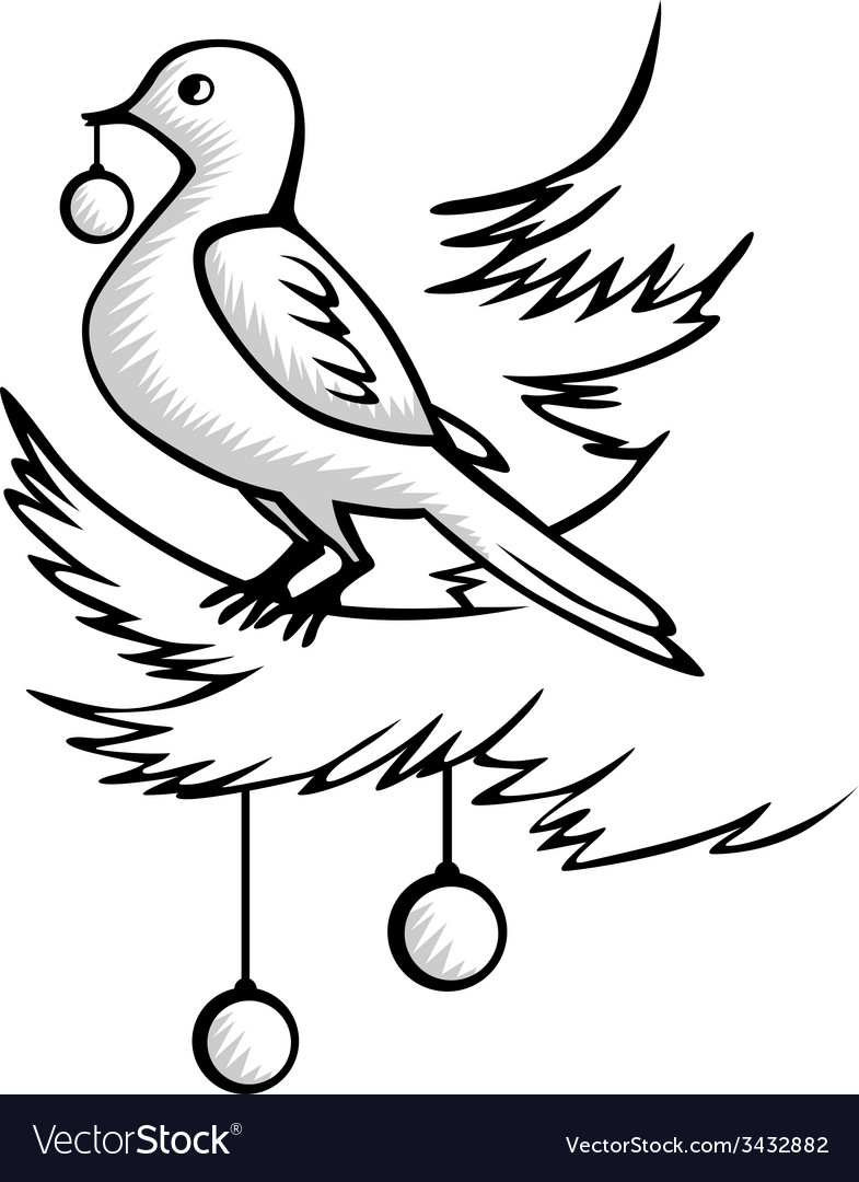 Christmas bird Royalty Free Vector Image - VectorStock
