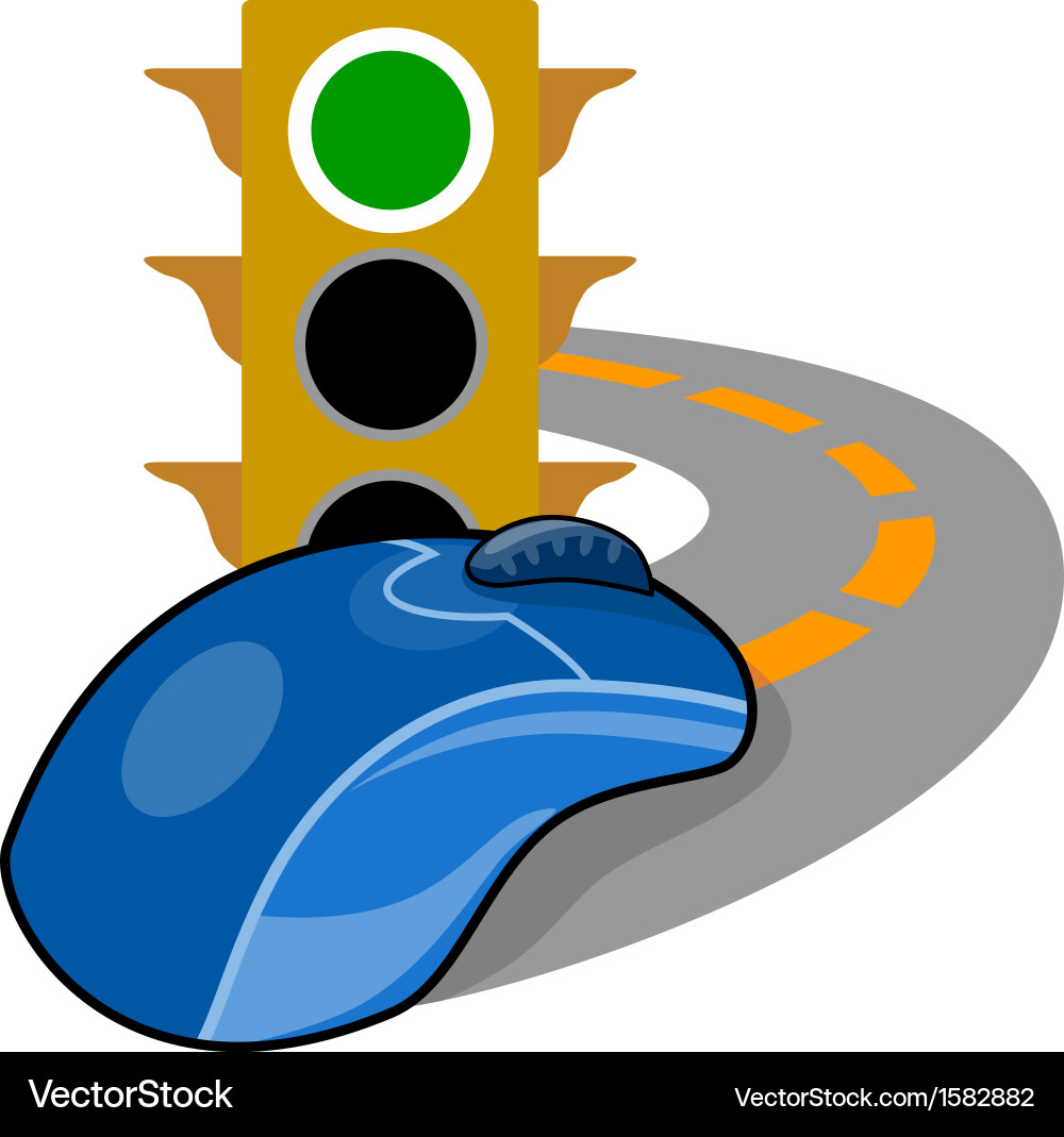Computer Mouse with Traffic Light Royalty Free Vector Image