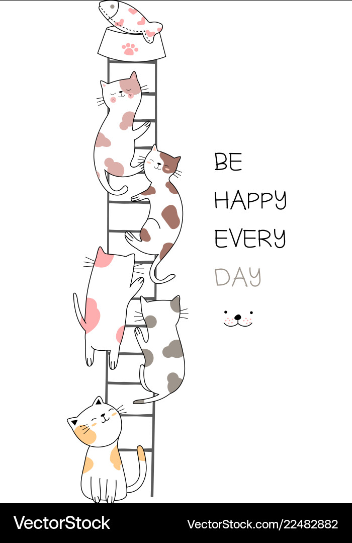 Cute bacat cartoon hand drawn style Royalty Free Vector