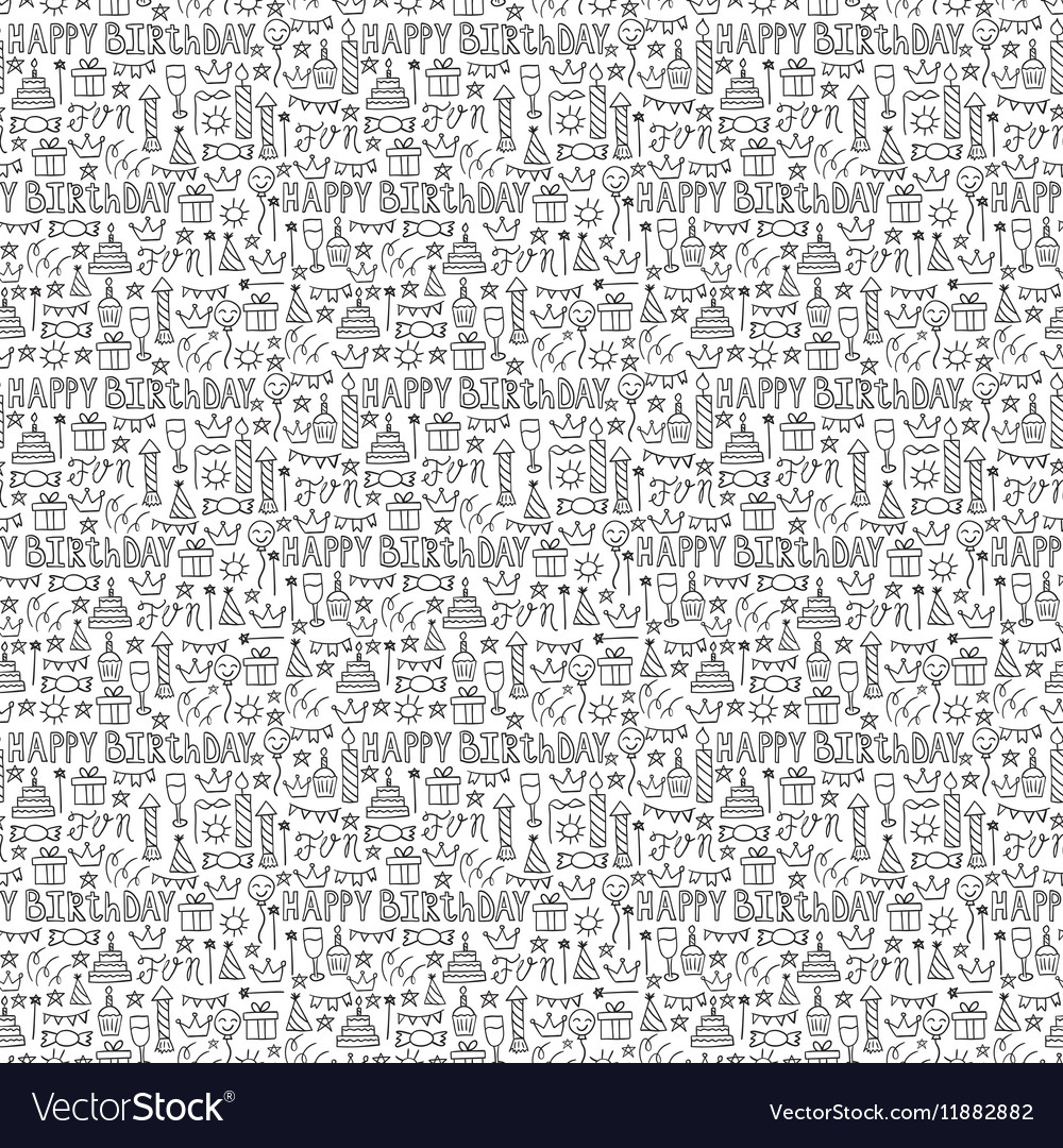 Doodles seamless pattern set Royalty Free Vector Image