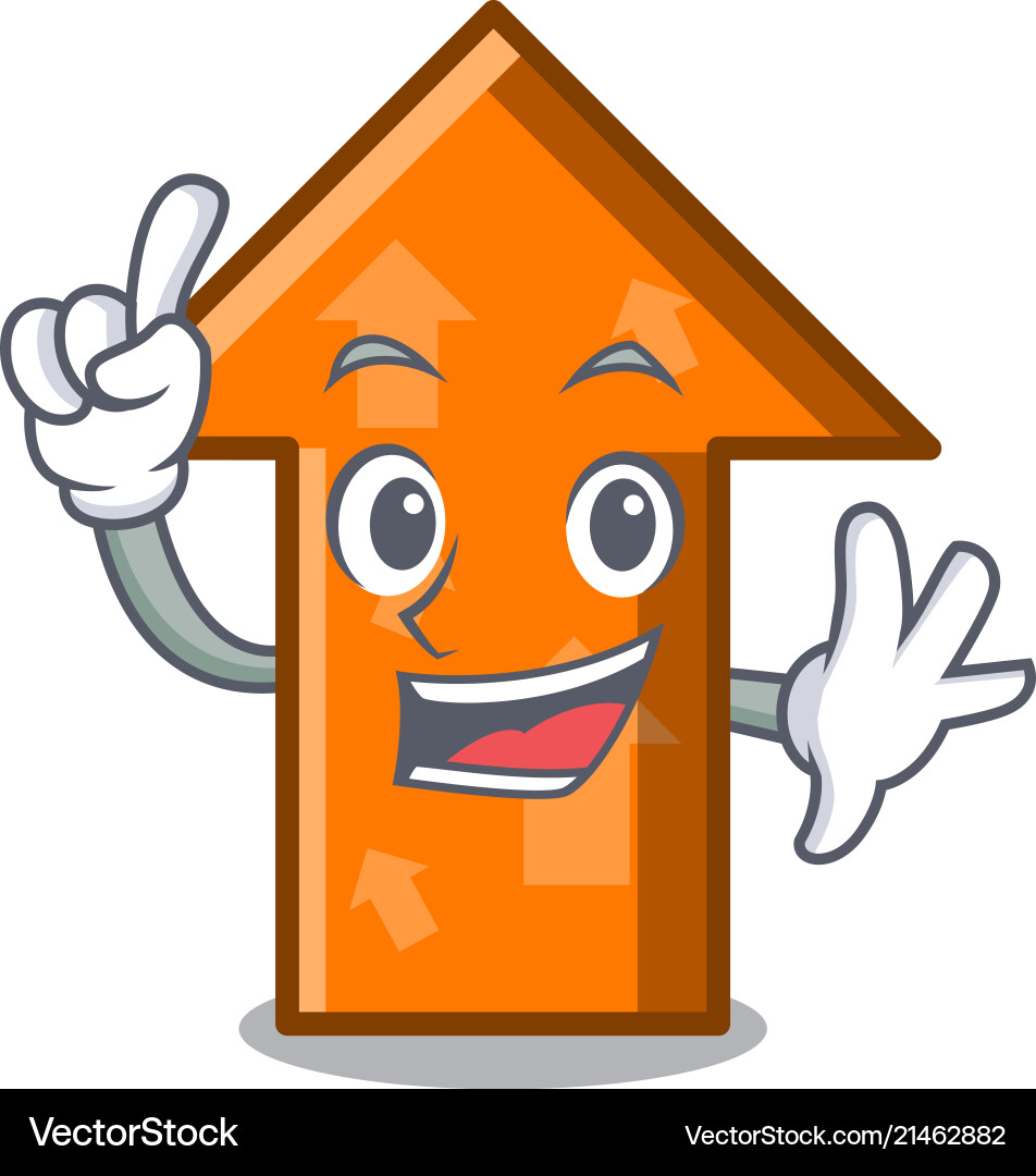 Finger arrow mascot cartoon style Royalty Free Vector Image