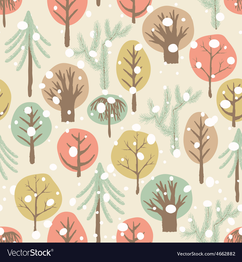Forest seamless pattern Royalty Free Vector Image