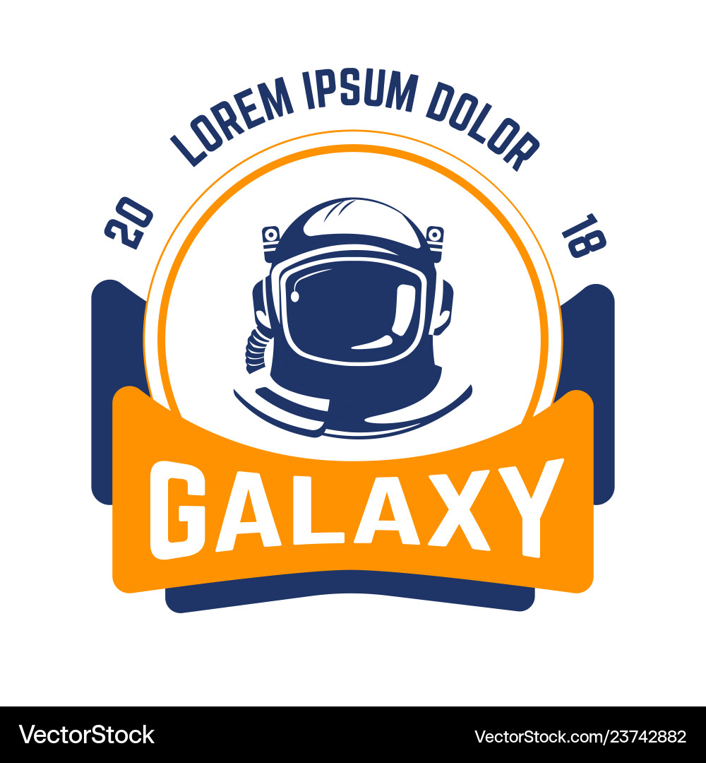 Galaxy isolated emblem space and aeronautics Vector Image