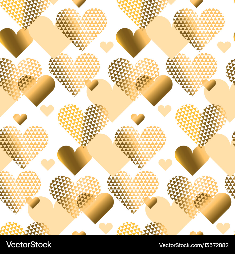 Gold love concept icon repeatable motif for Vector Image