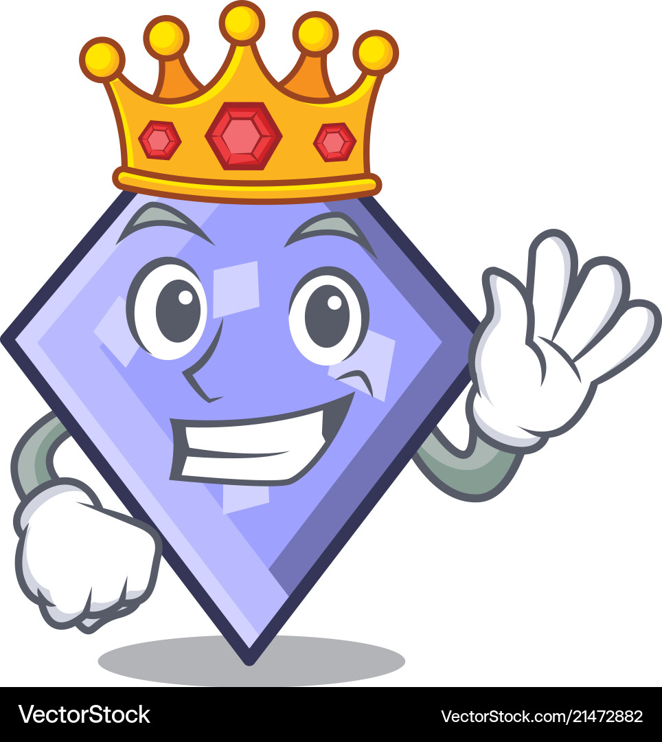 King rhombus mascot cartoon style Royalty Free Vector Image