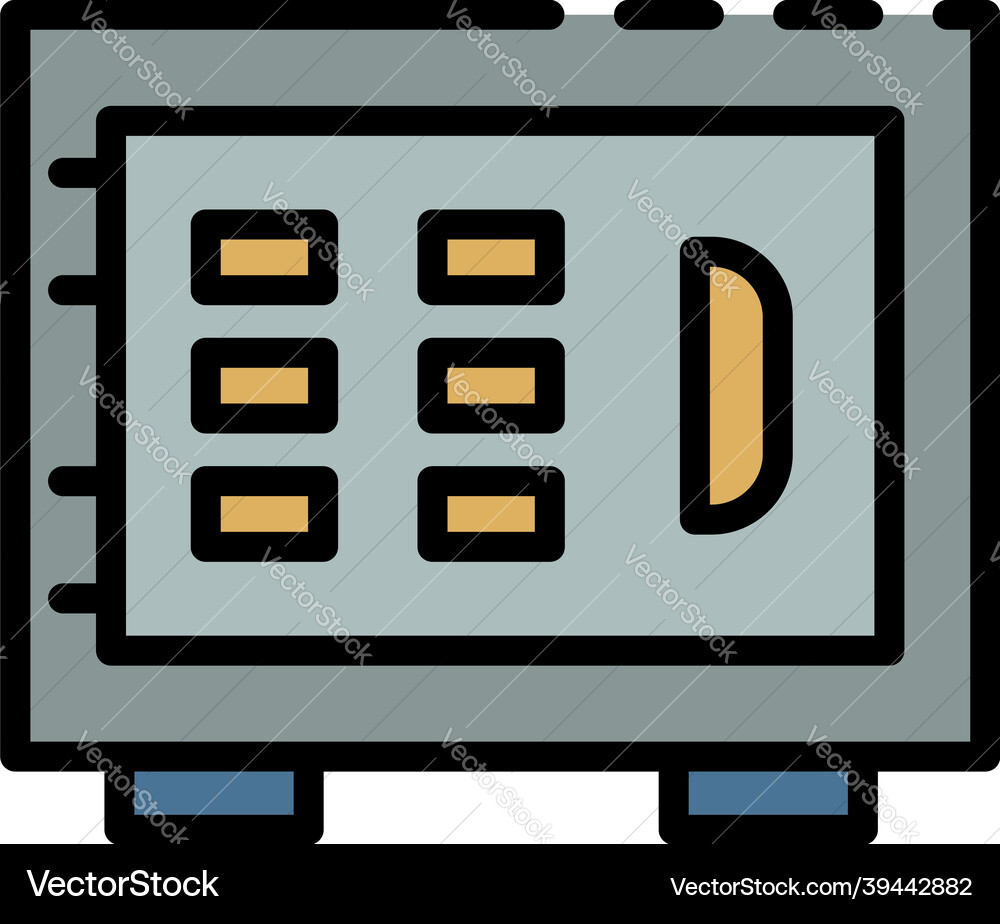 Metal safe icon color outline Royalty Free Vector Image