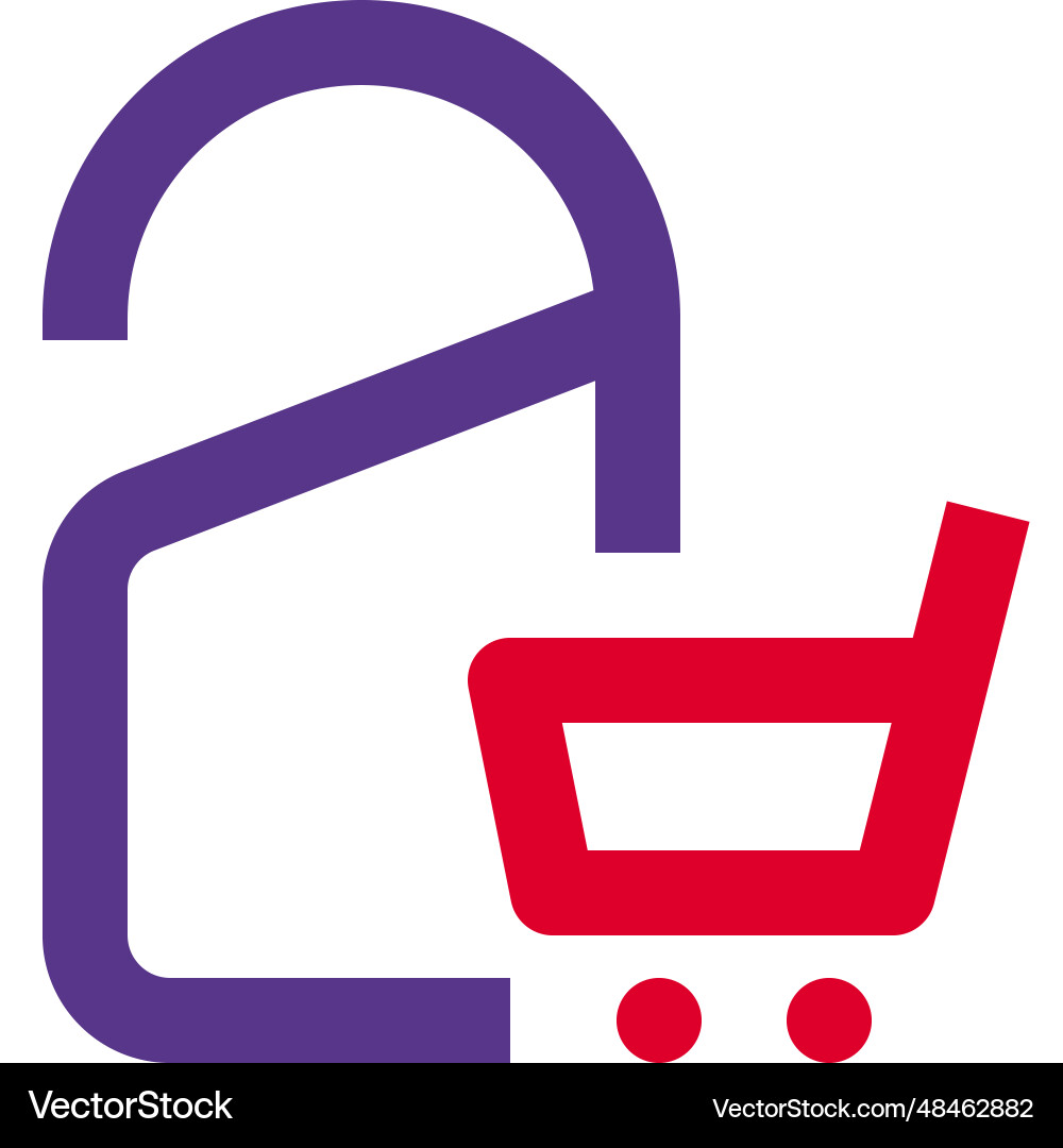 Mini shopping cart with a cost label Royalty Free Vector