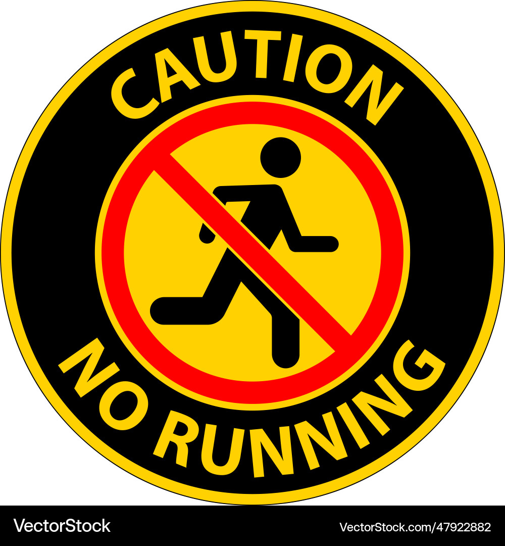 Prohibition sign no running symbol Royalty Free Vector Image