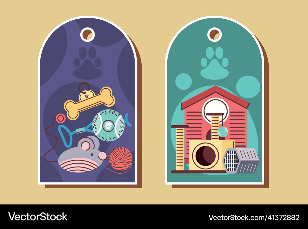 Set of pets tags Royalty Free Vector Image - VectorStock