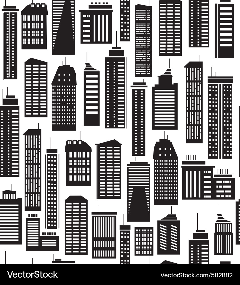 Skyscraper seamless pattern Royalty Free Vector Image