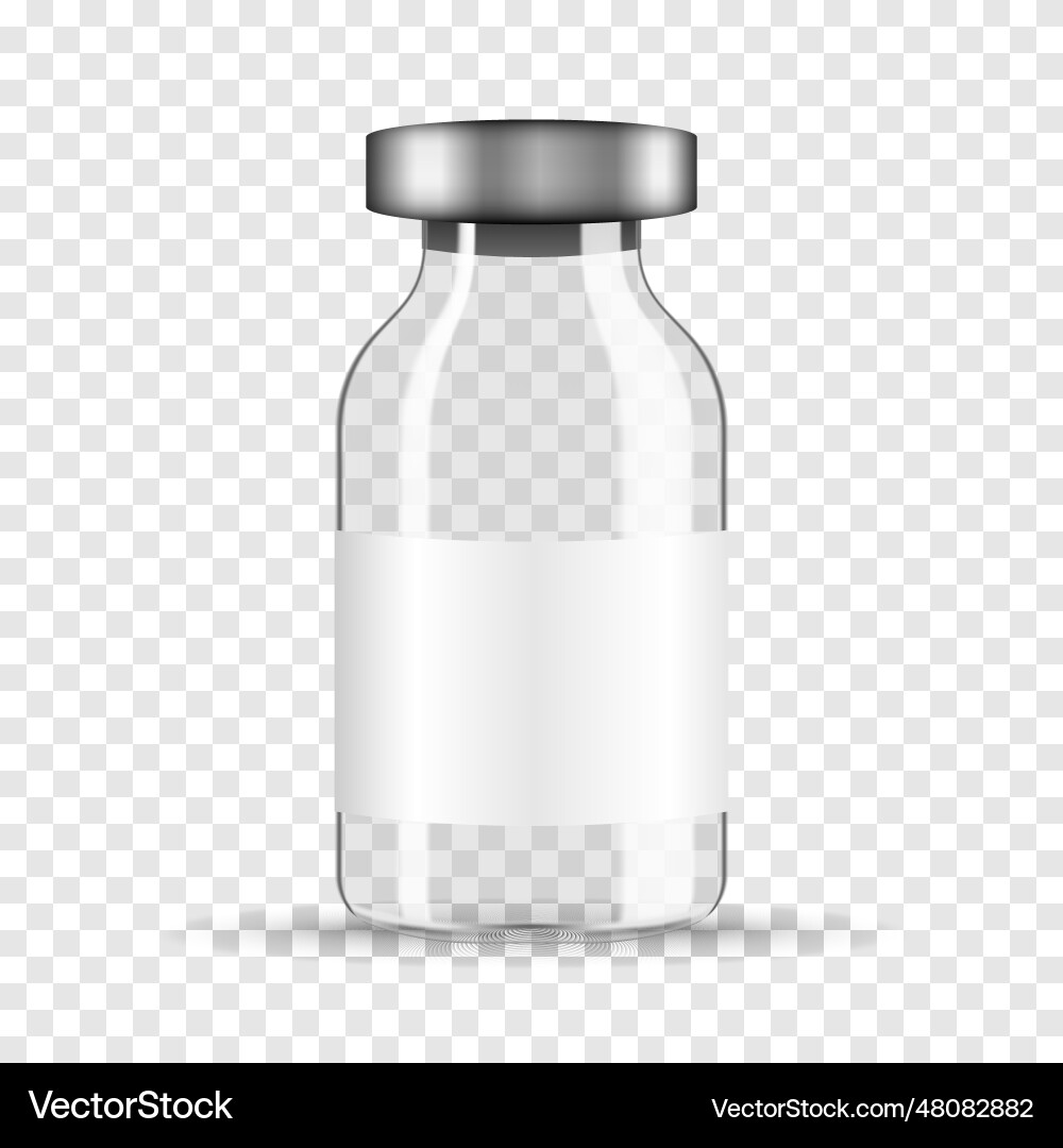 Vaccine bottle isolated on transparent background Vector Image