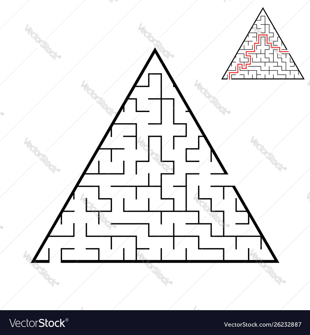 An abstract triangular labyrinth with entrance Vector Image An abstract triangular labyrinth with entrance Vector Image