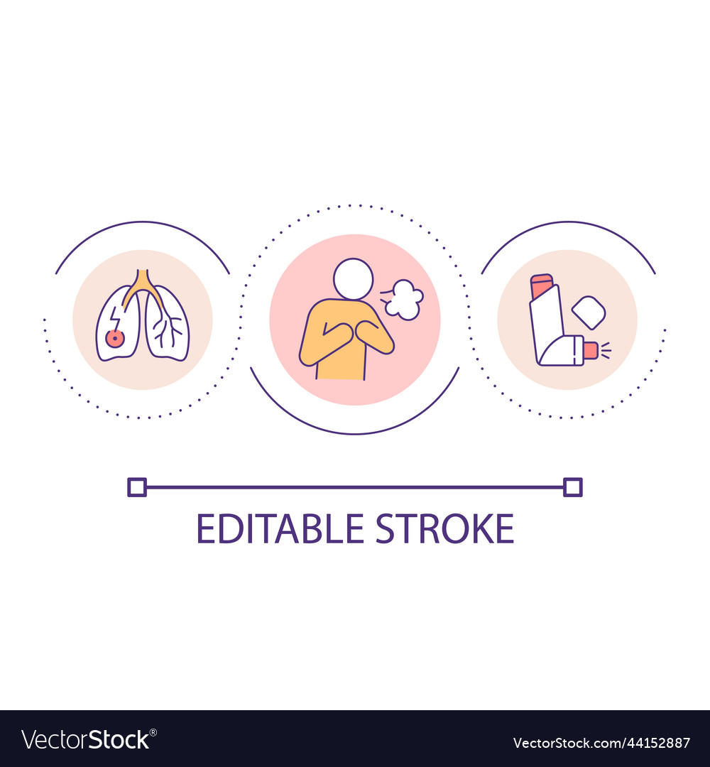 Asthma attack loop concept icon Royalty Free Vector Image