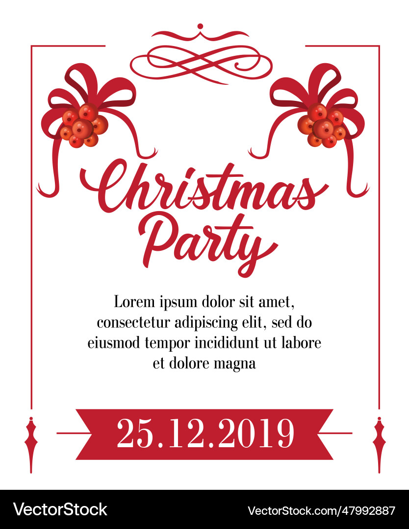 Christmas party lettering Royalty Free Vector Image