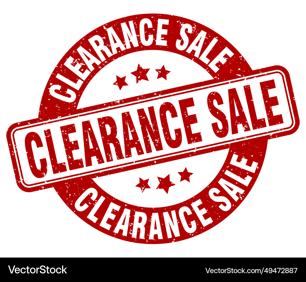 Clearance sale stamp label round Royalty Free Vector Image