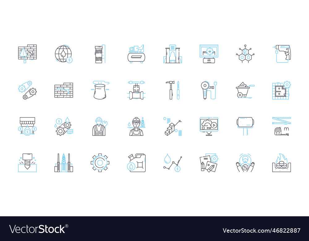 Computer engineering linear icons set coding Vector Image Computer engineering linear icons set coding Vector Image