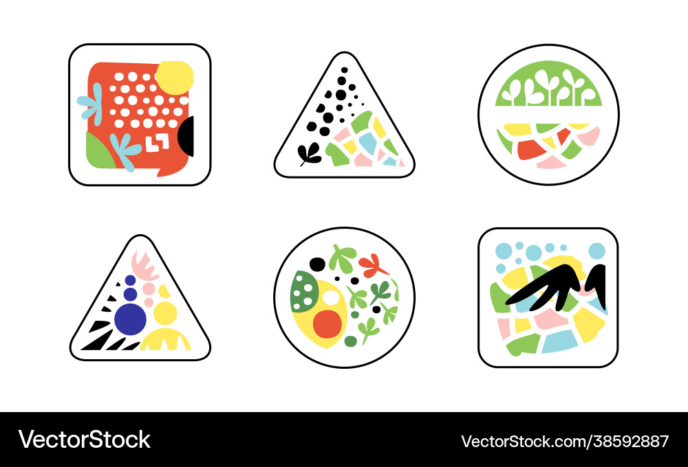 Creative colorful abstract shapes in geometric Vector Image