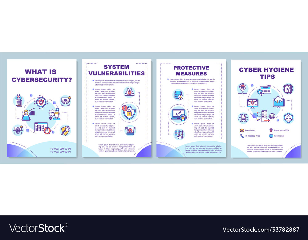 Cyber Security Tips Brochure Template Royalty Free Vector
