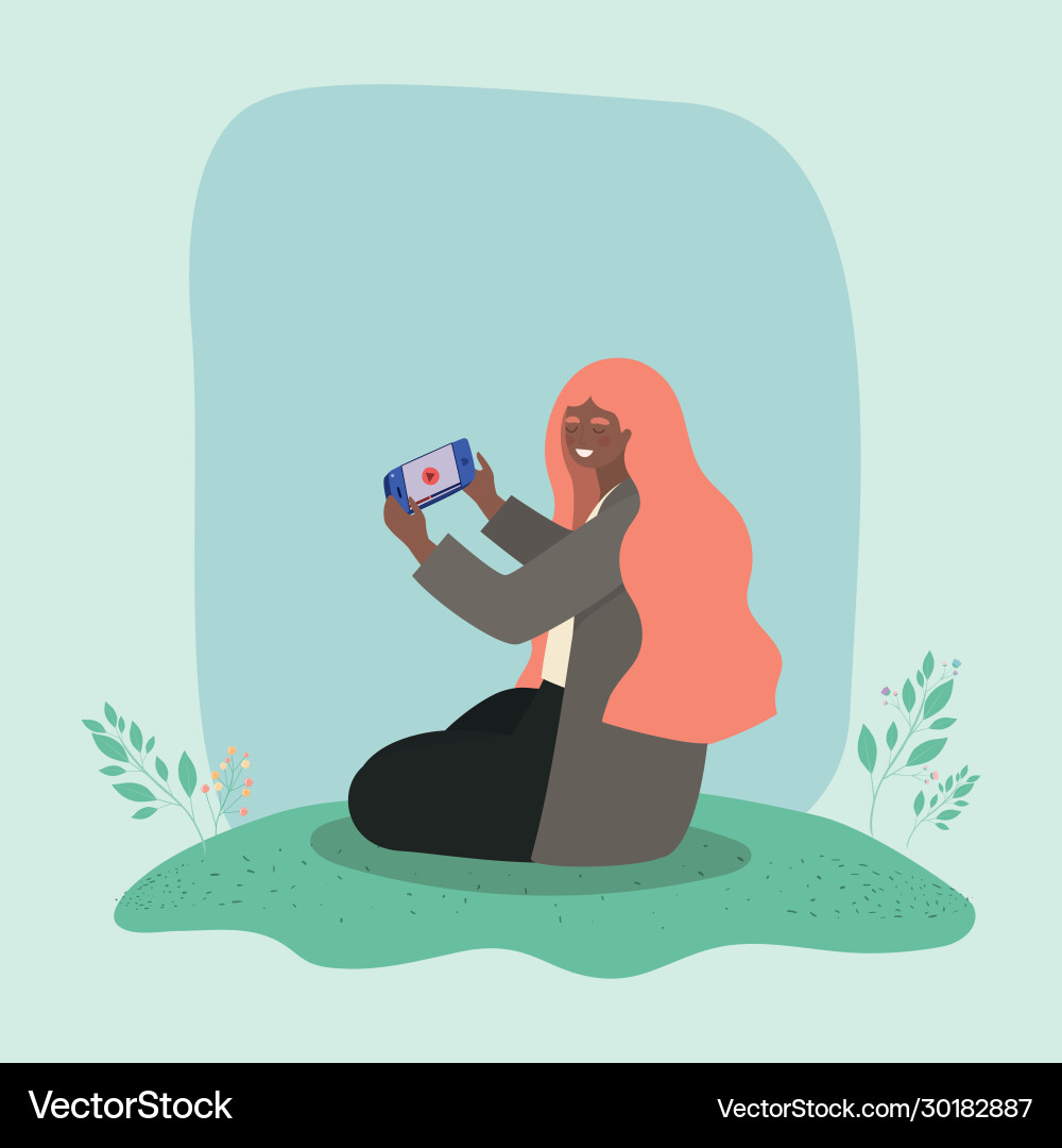 Girl with smartphone design Royalty Free Vector Image