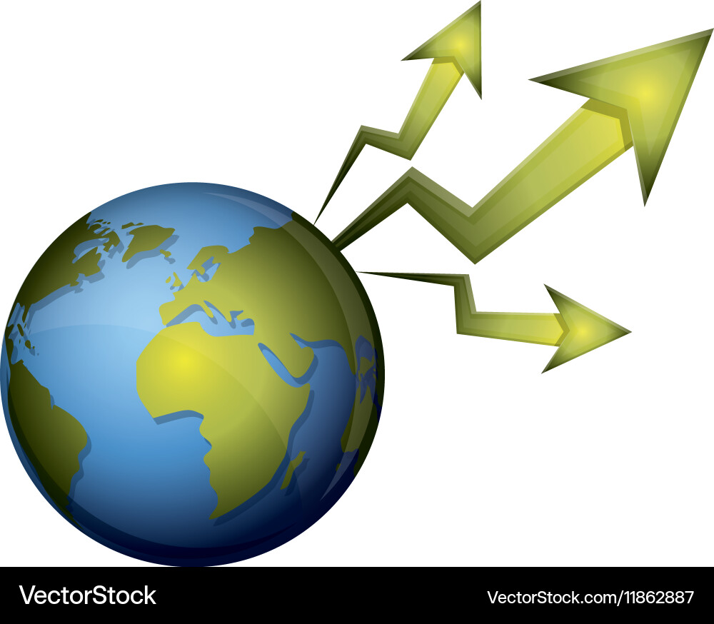 Isolated increase and planet design Royalty Free Vector