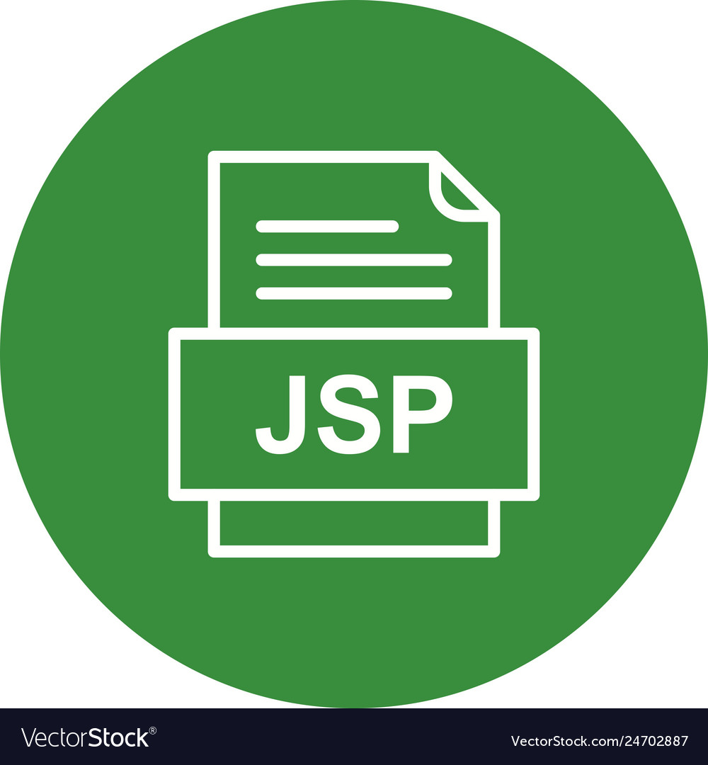 Jsp file document icon Royalty Free Vector Image