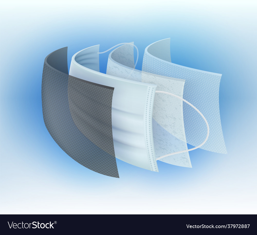 Multi-layer surgical protective mask filter Vector Image