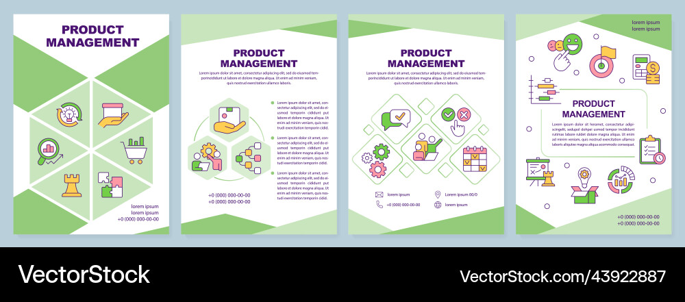 Product management green brochure template Vector Image