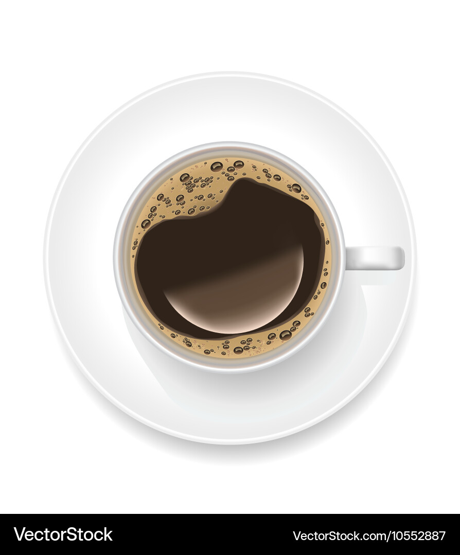 Realistic cup of black coffee Royalty Free Vector Image