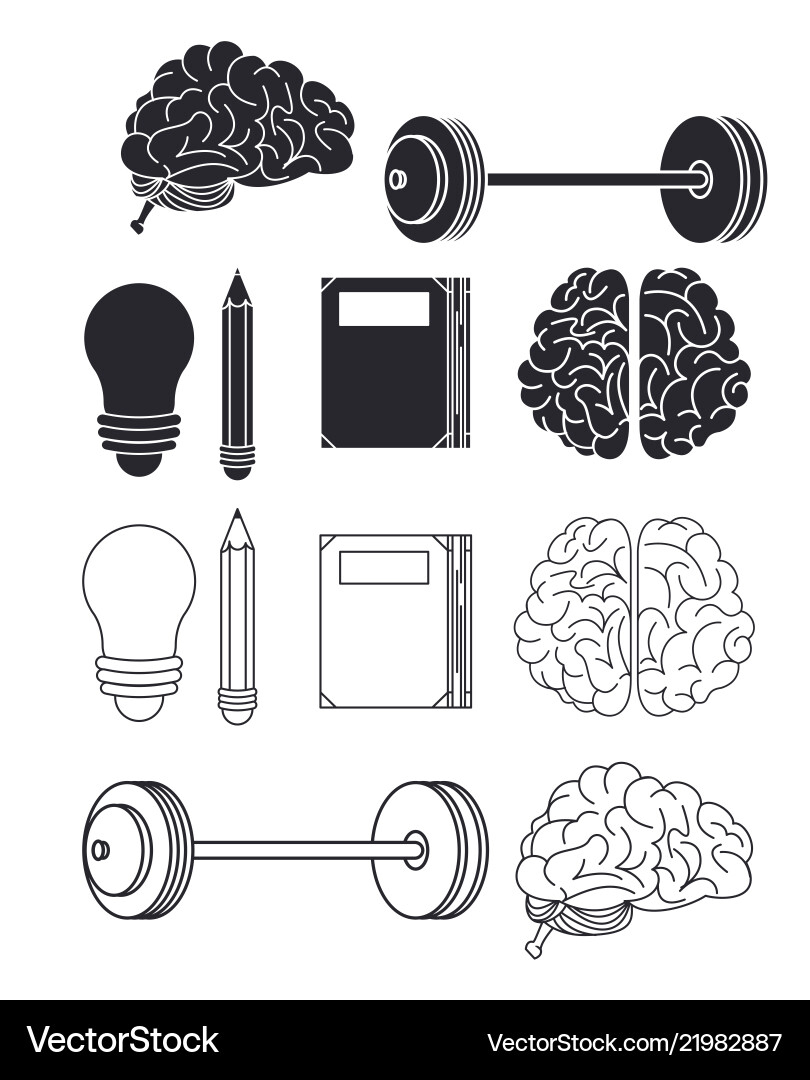 Set of brain icons Royalty Free Vector Image - VectorStock