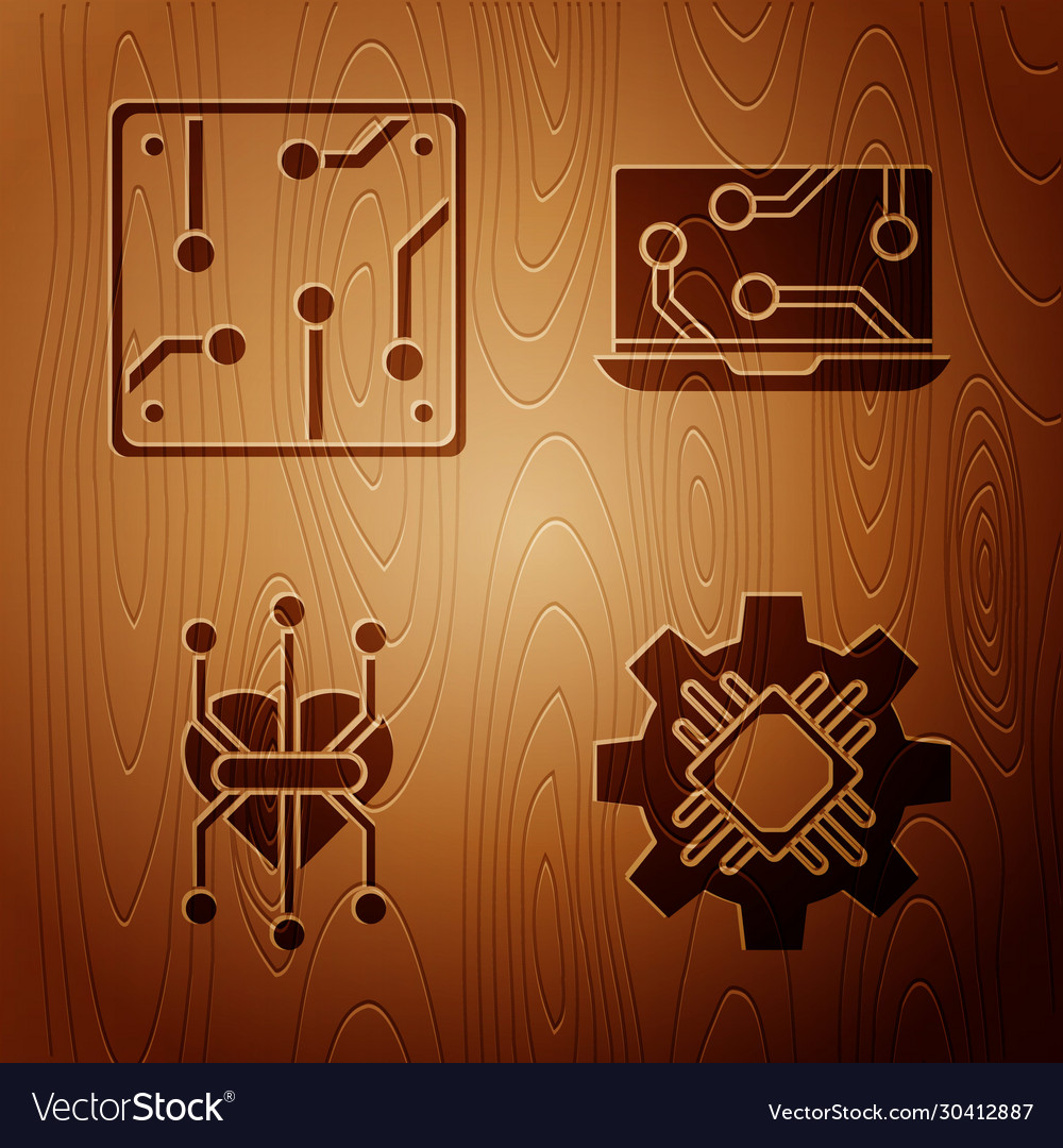 Set processor processor processor and laptop Vector Image