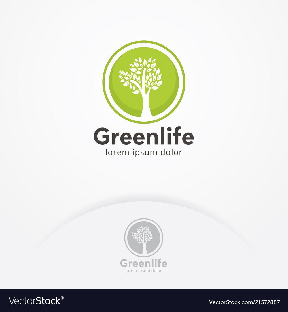 Tree logo circle shape design template Royalty Free Vector