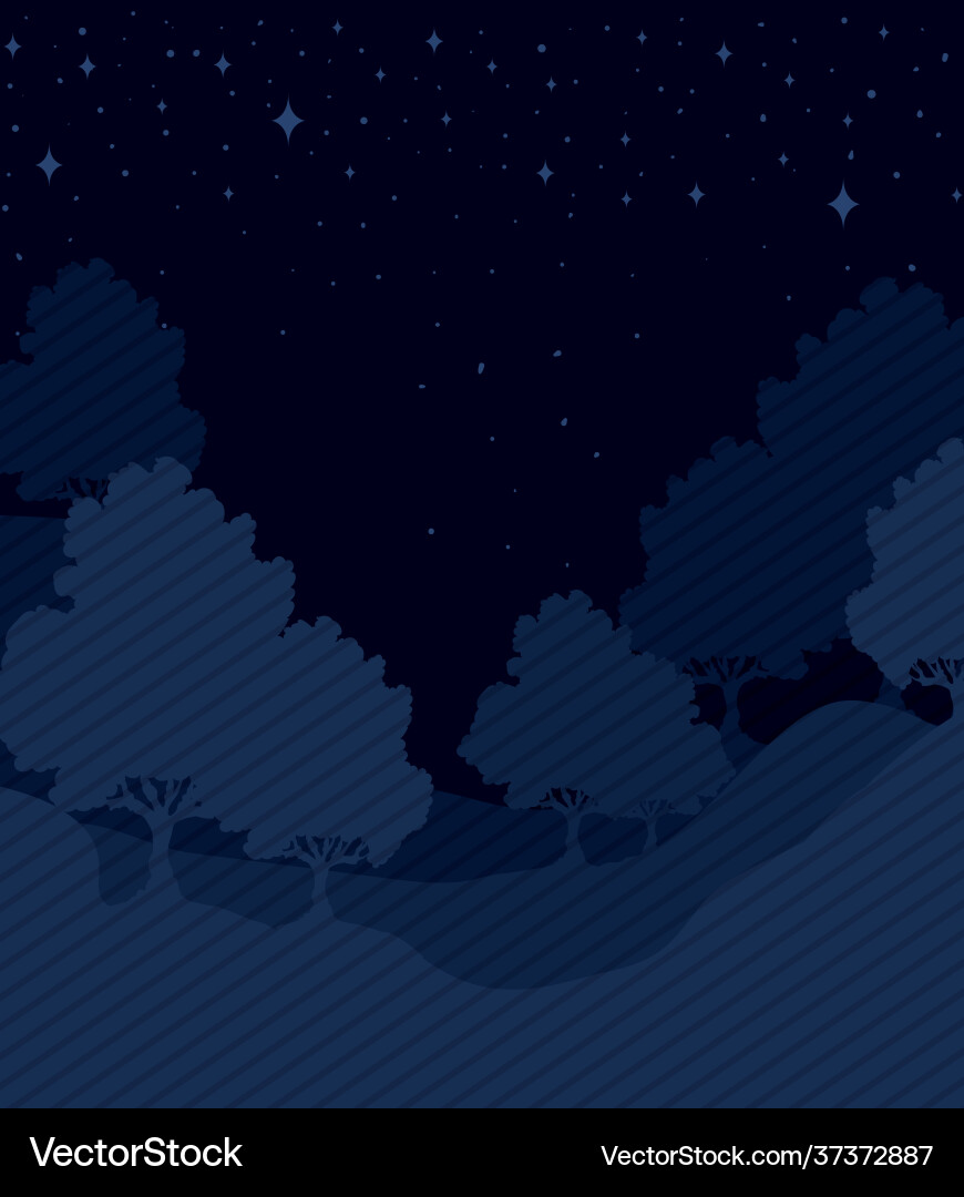 Trees and stars Royalty Free Vector Image - VectorStock