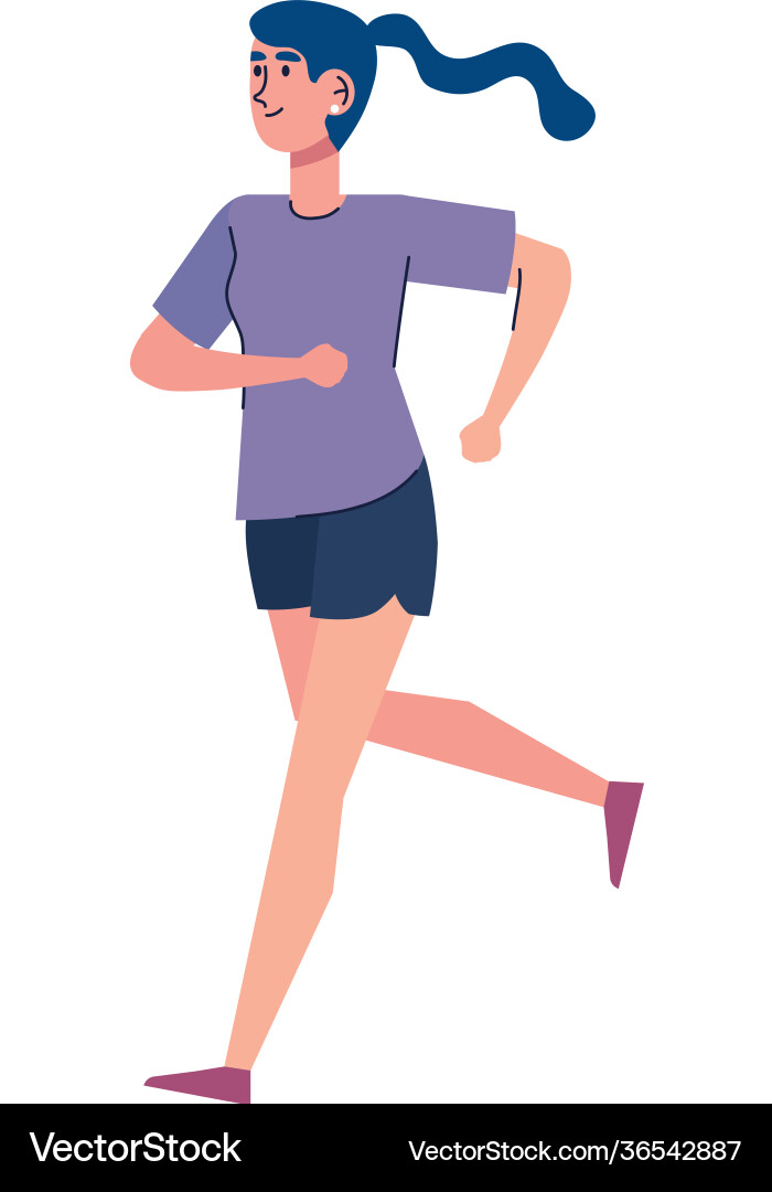 Young athletic girl running character Royalty Free Vector