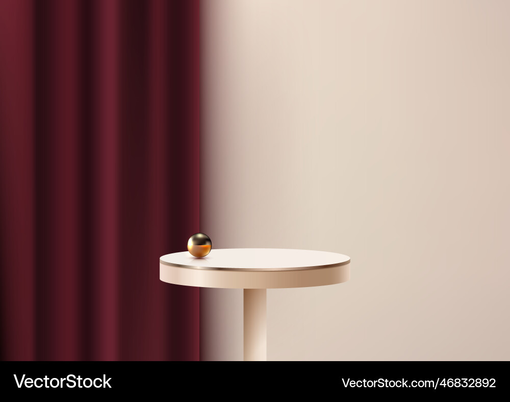 3d realistic modern luxury style golden round Vector Image