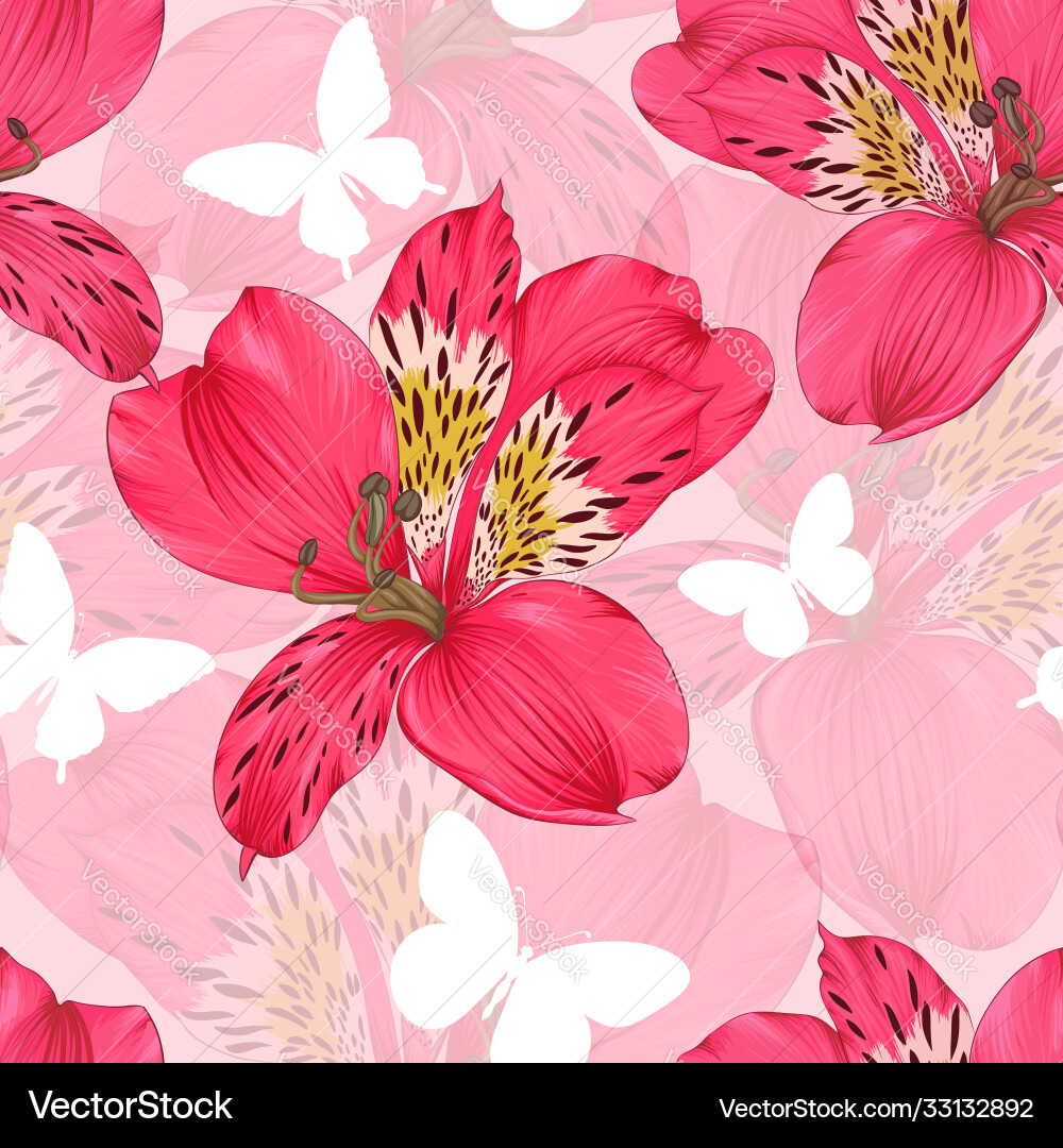 Beautiful seamless background with pink and red Vector Image