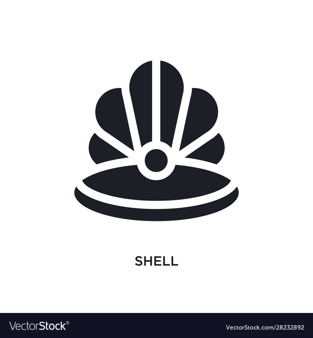 Black shell isolated icon simple element from Vector Image
