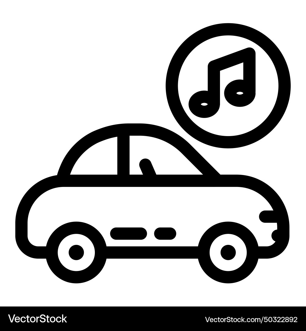 Car music flat icon isolated on white background Vector Image