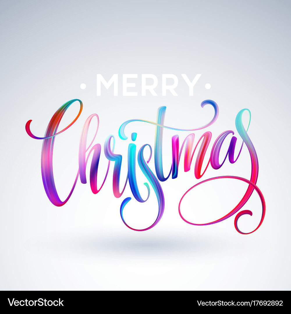Christmas calligraphy handwriting lettering Vector Image
