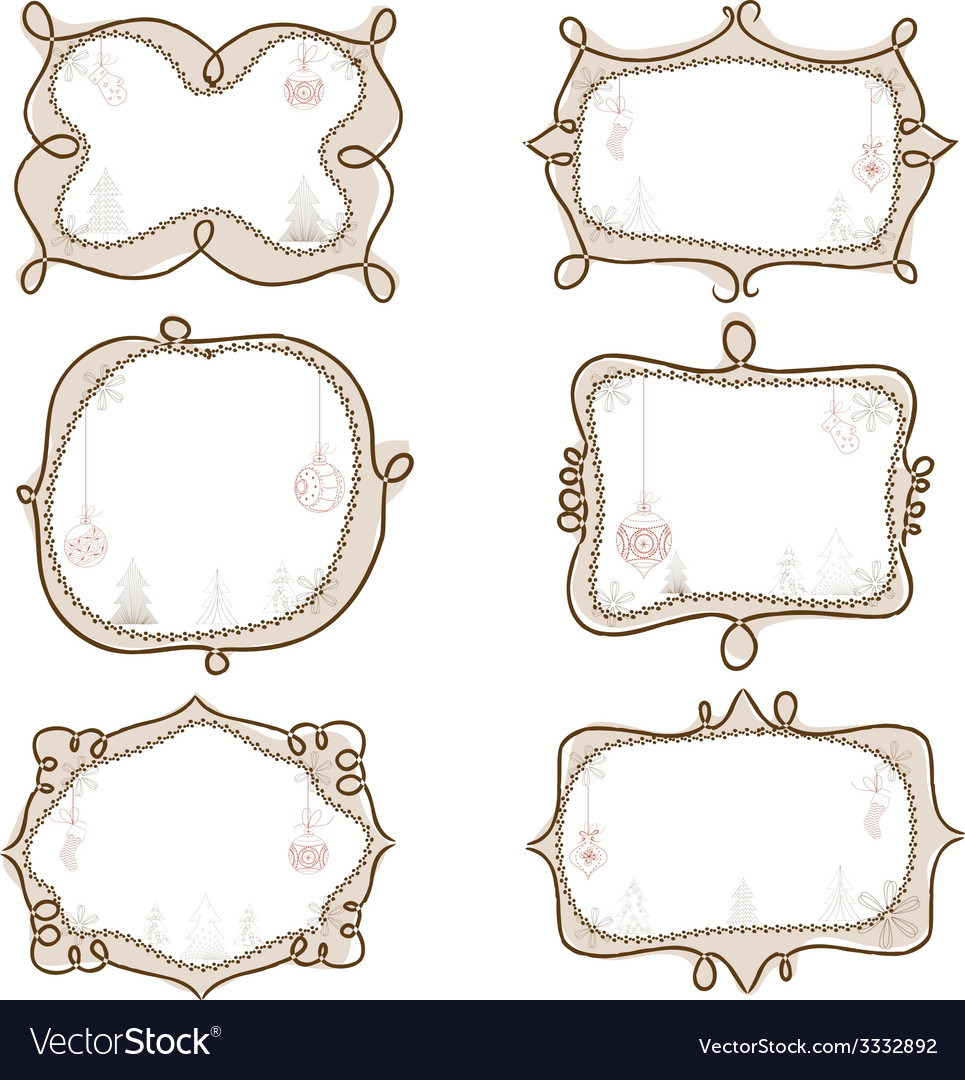 Christmas doodle frame Royalty Free Vector Image