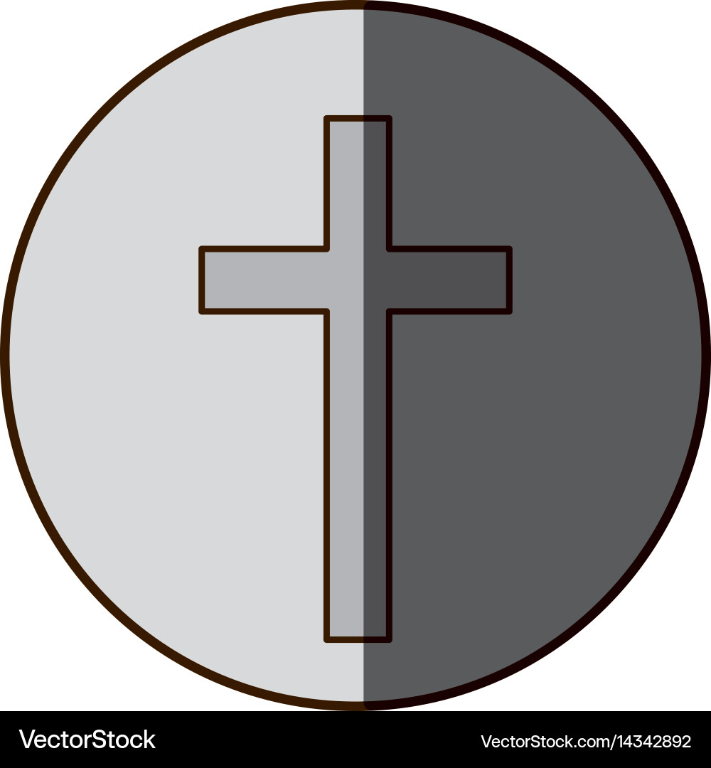 Color silhouette sphere with cross symbol Vector Image