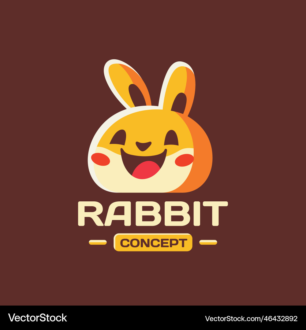 Cute rabbit concept logo design little cartoon Vector Image