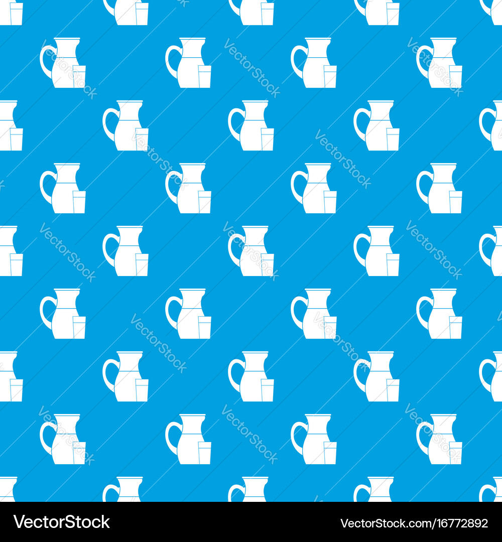 Jug of milk pattern seamless blue Royalty Free Vector Image