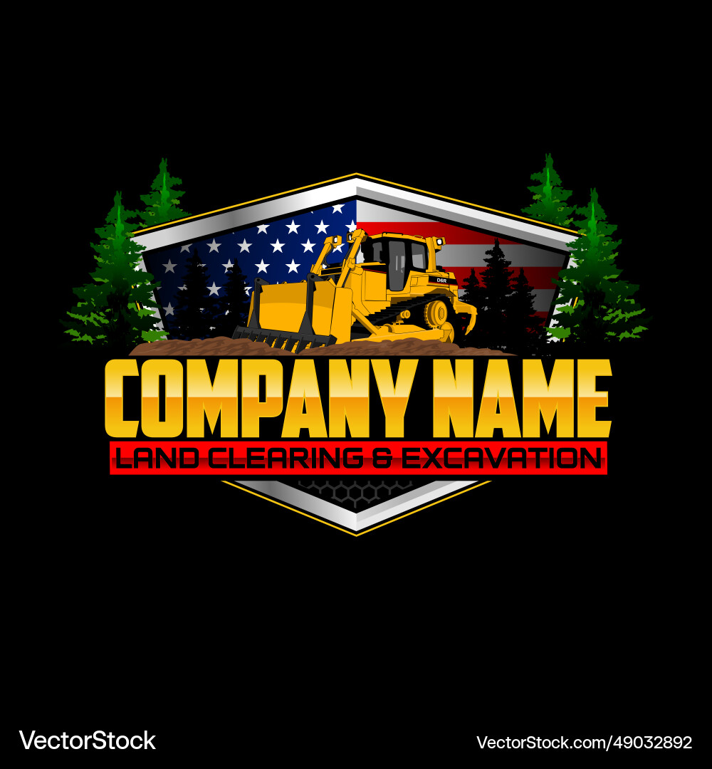 Land clearing and excavating logo concept Vector Image