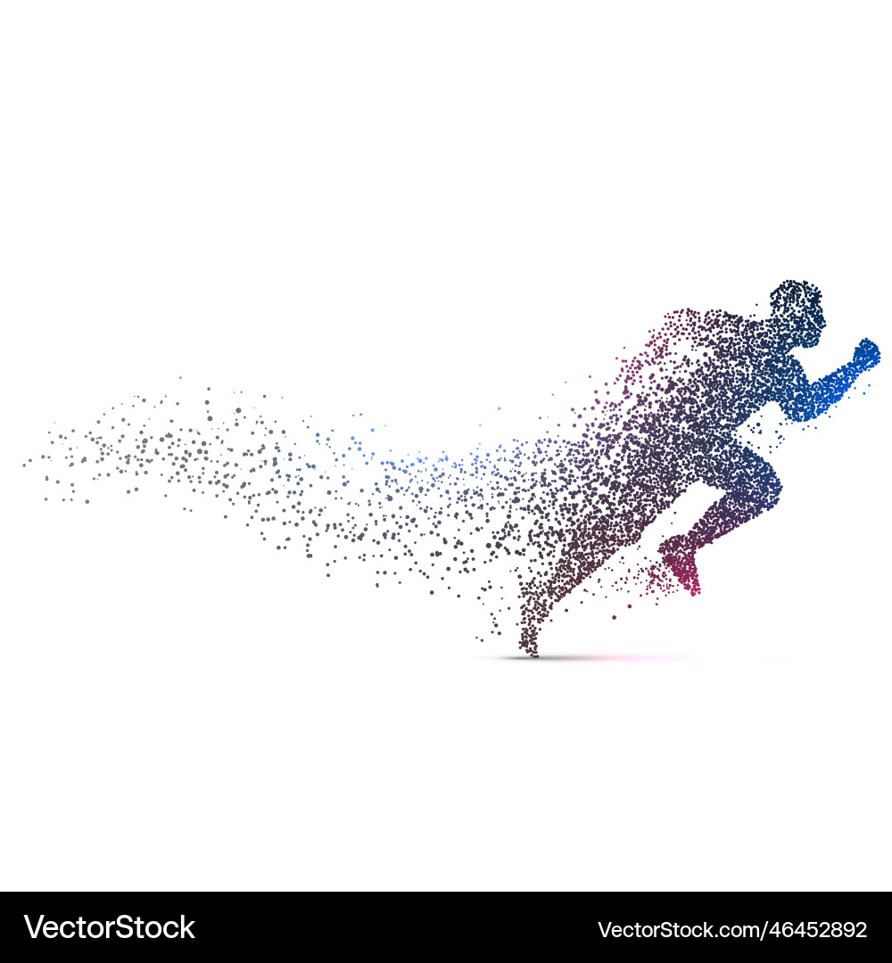 Man running background made with dynamic particles