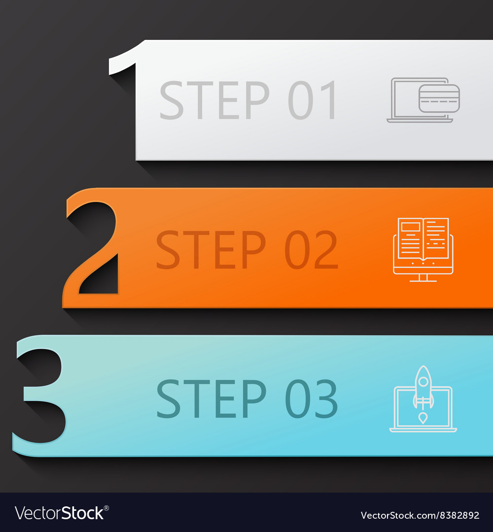 Modern 3 steps infographics Royalty Free Vector Image