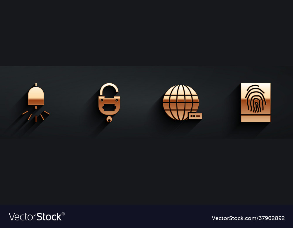 Set ringing alarm bell lock and key social Vector Image Set ringing alarm bell lock and key social Vector Image