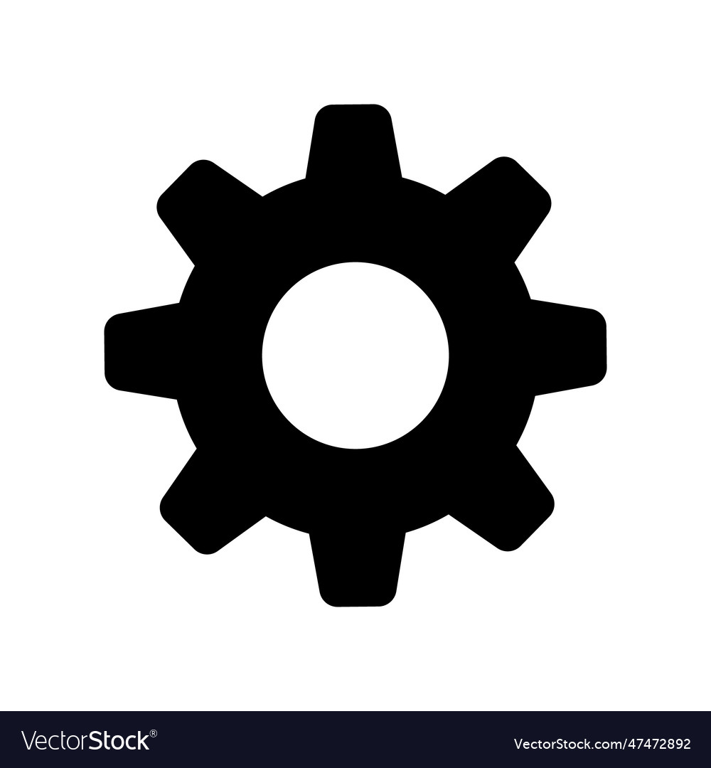 Single gear icon in flat style Royalty Free Vector Image Single gear icon in flat style Royalty Free Vector Image