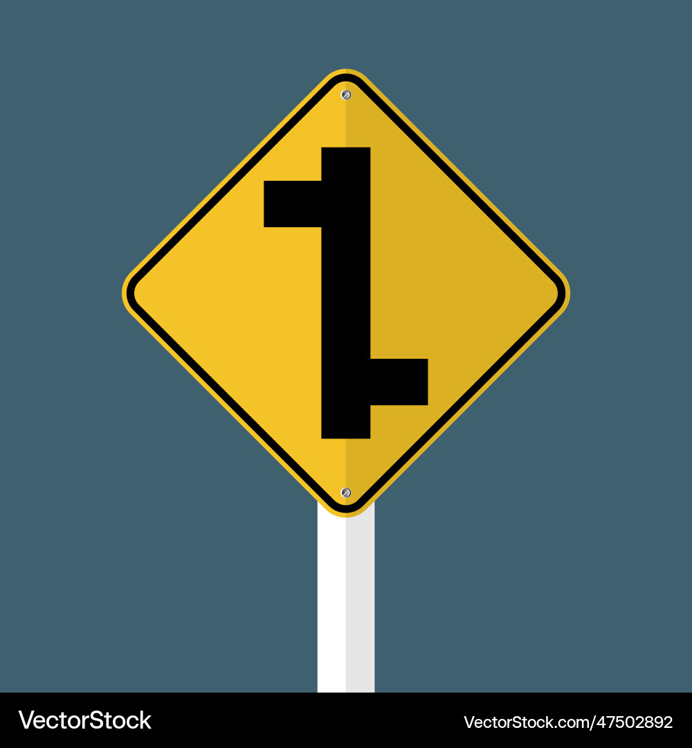 Staggered junction traffic road sign Royalty Free Vector